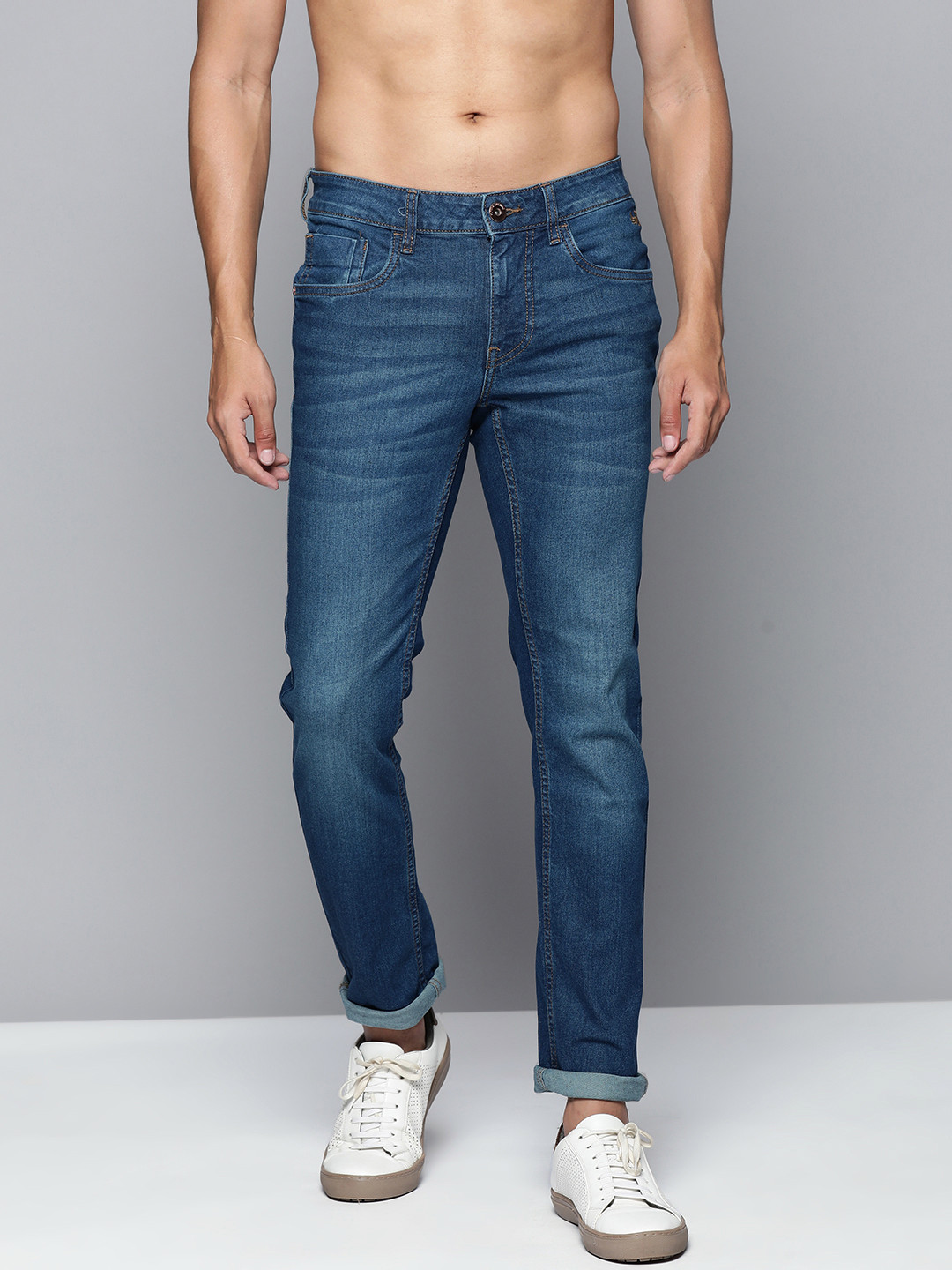 Buy Flying Machine Men Blue Jackson Skinny Fit Light Fade Stretchable ...