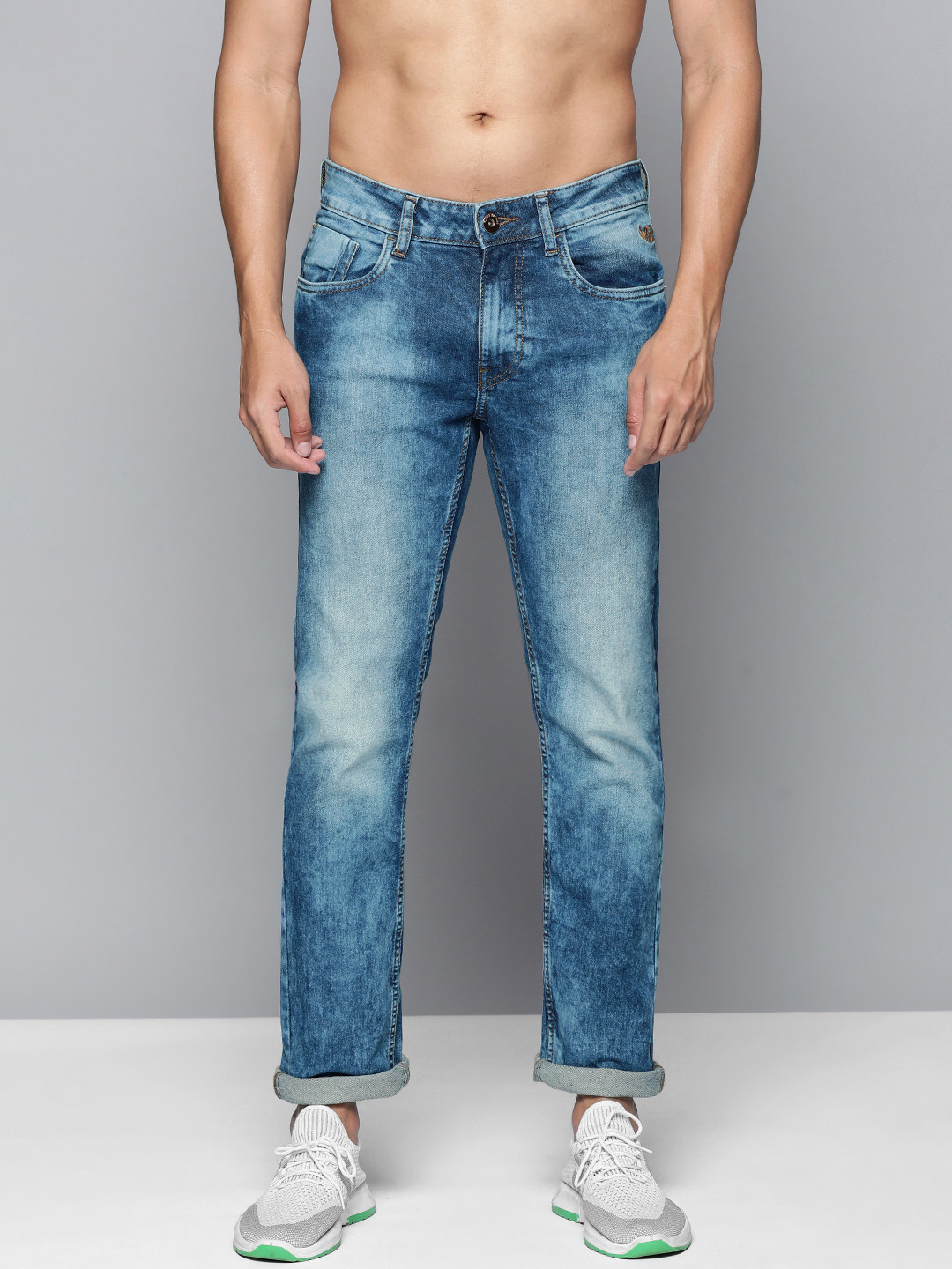 Buy Flying Machine Men Blue Michael Slim Fit Mid Rise Light Fade ...