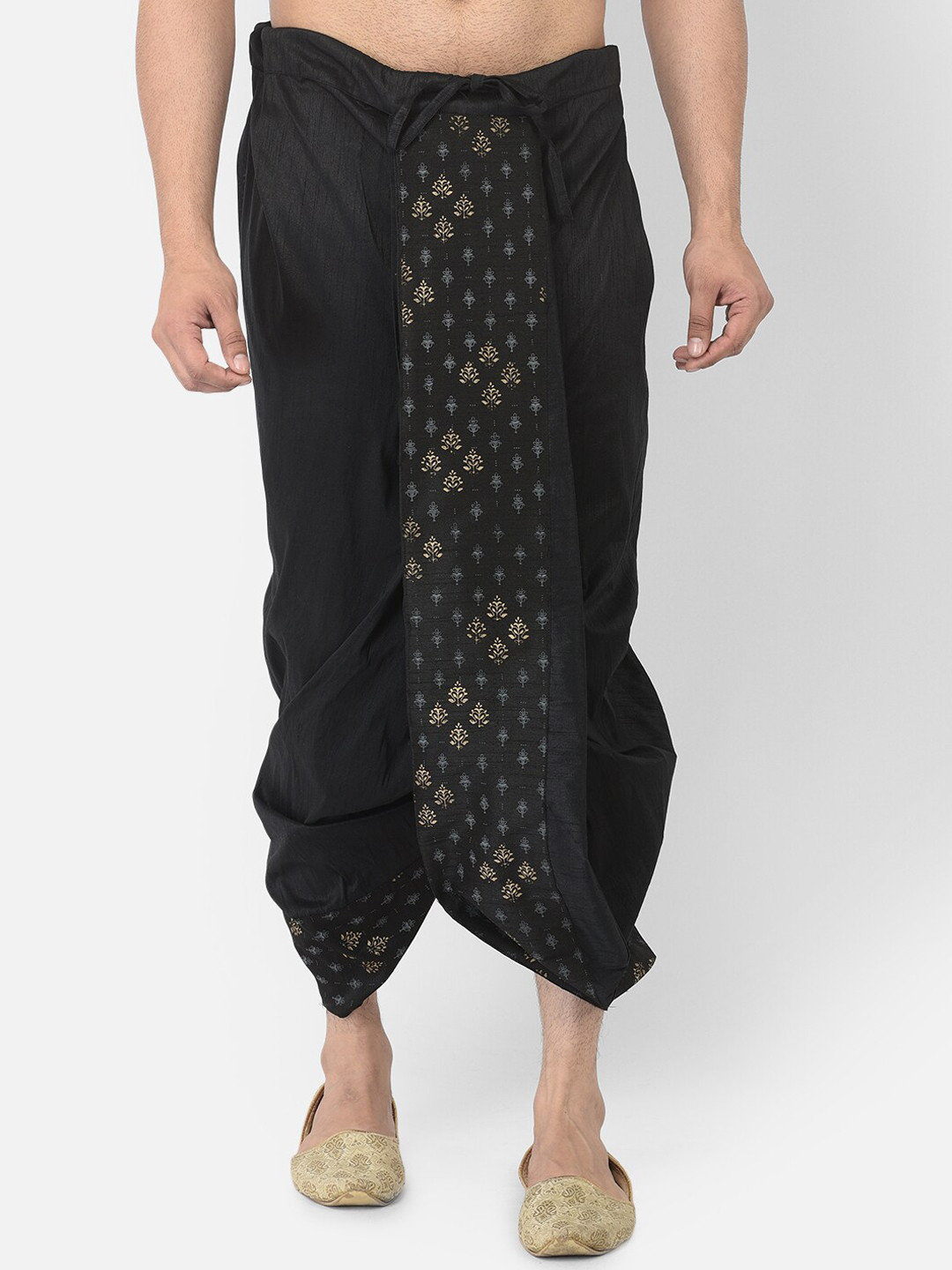 Buy DEYANN Men Black & Golden Printed Dhoti Pants - Dhotis for Men 17909688 | Myntra