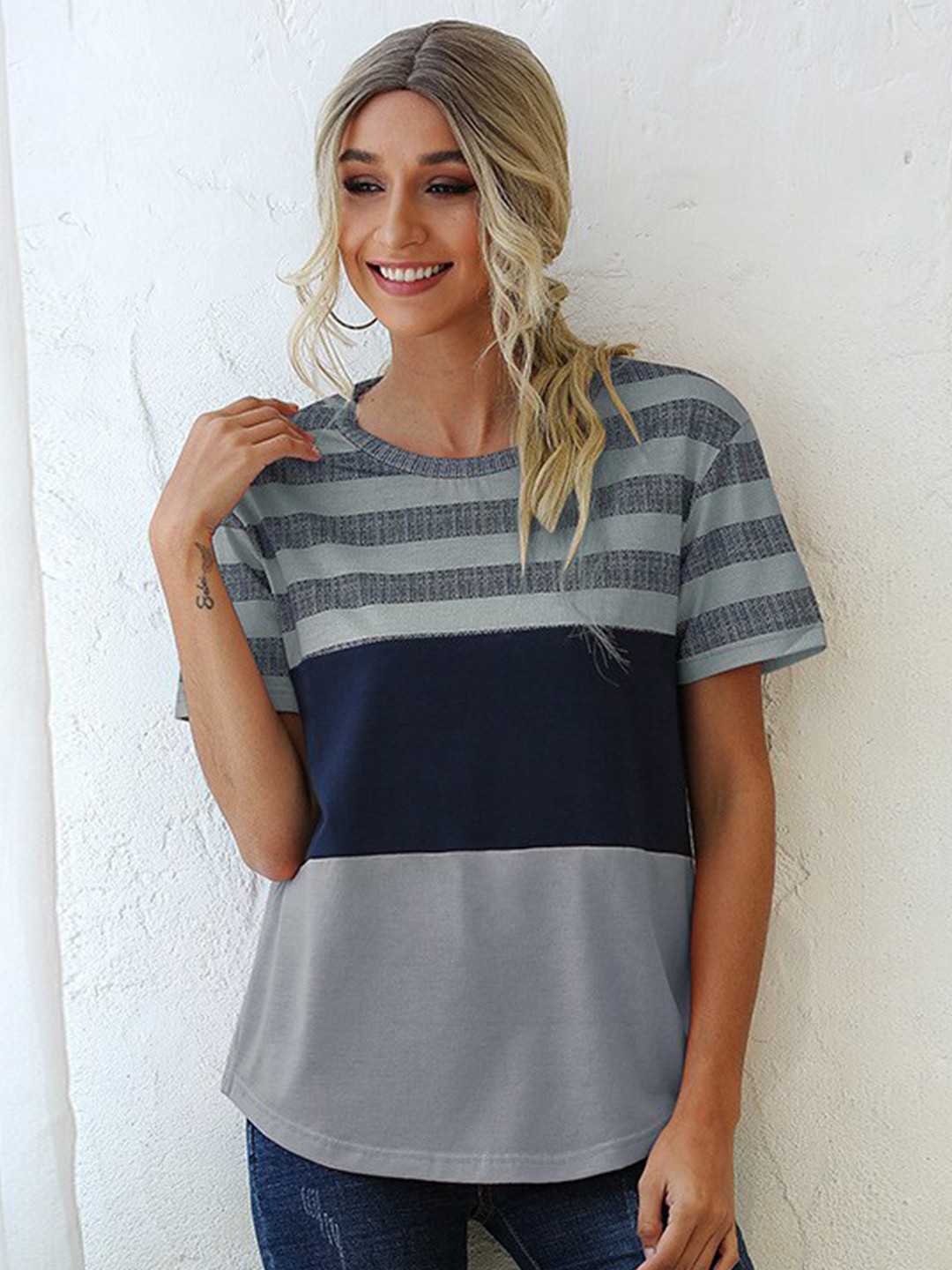 Buy StyleCast Women Navy Blue Striped Top - Tops for Women 17914226 ...