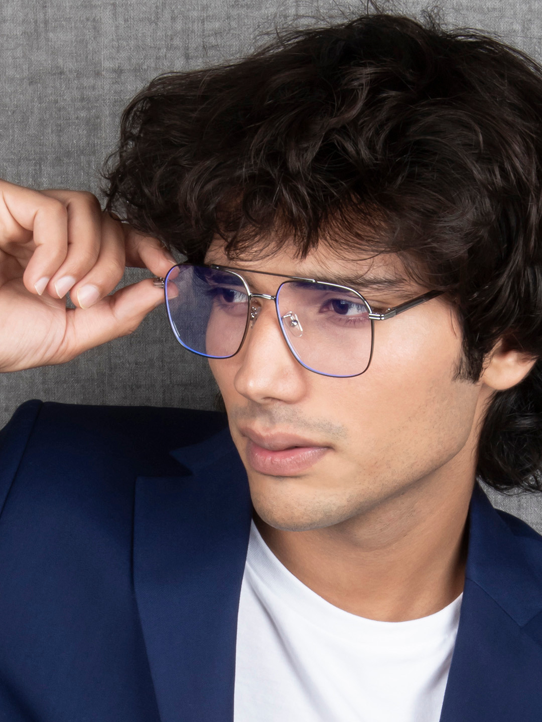 Buy Ted Smith Unisex Black & Silver Toned Full Rim Square Frames ...