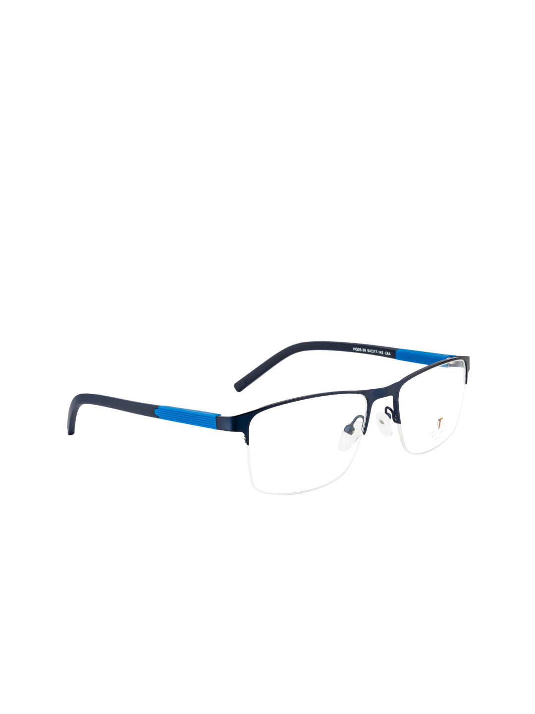 Buy Ted Smith Unisex Blue & Black Half Rim Rectangle Frames Eyeglasses ...