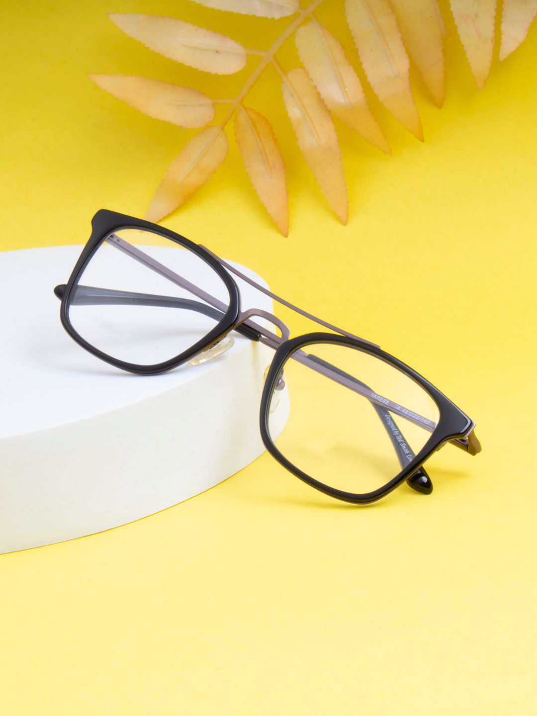 Buy Ted Smith Unisex Black & Grey Full Rim Square Frames Eyeglasses ...