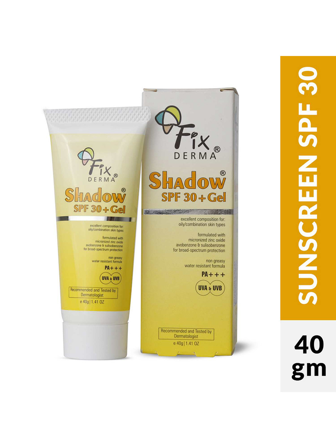 Buy FIXDERMA Shadow Sunscreen SPF 30+ Gel For Oily Skin With PA ...