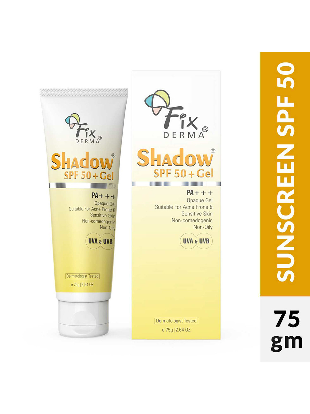 Buy FIXDERMA Shadow Sunscreen SPF 50+ Gel For Oily Acne Prone Skin With ...