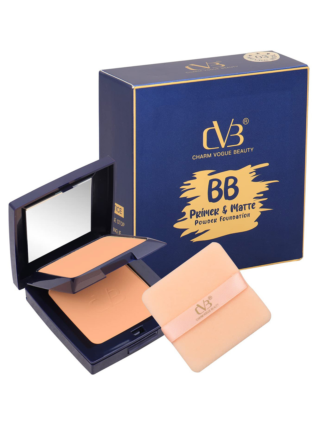 Buy CVB BB Primer & Matte Powder Foundation Natural Beige - Compact for ...