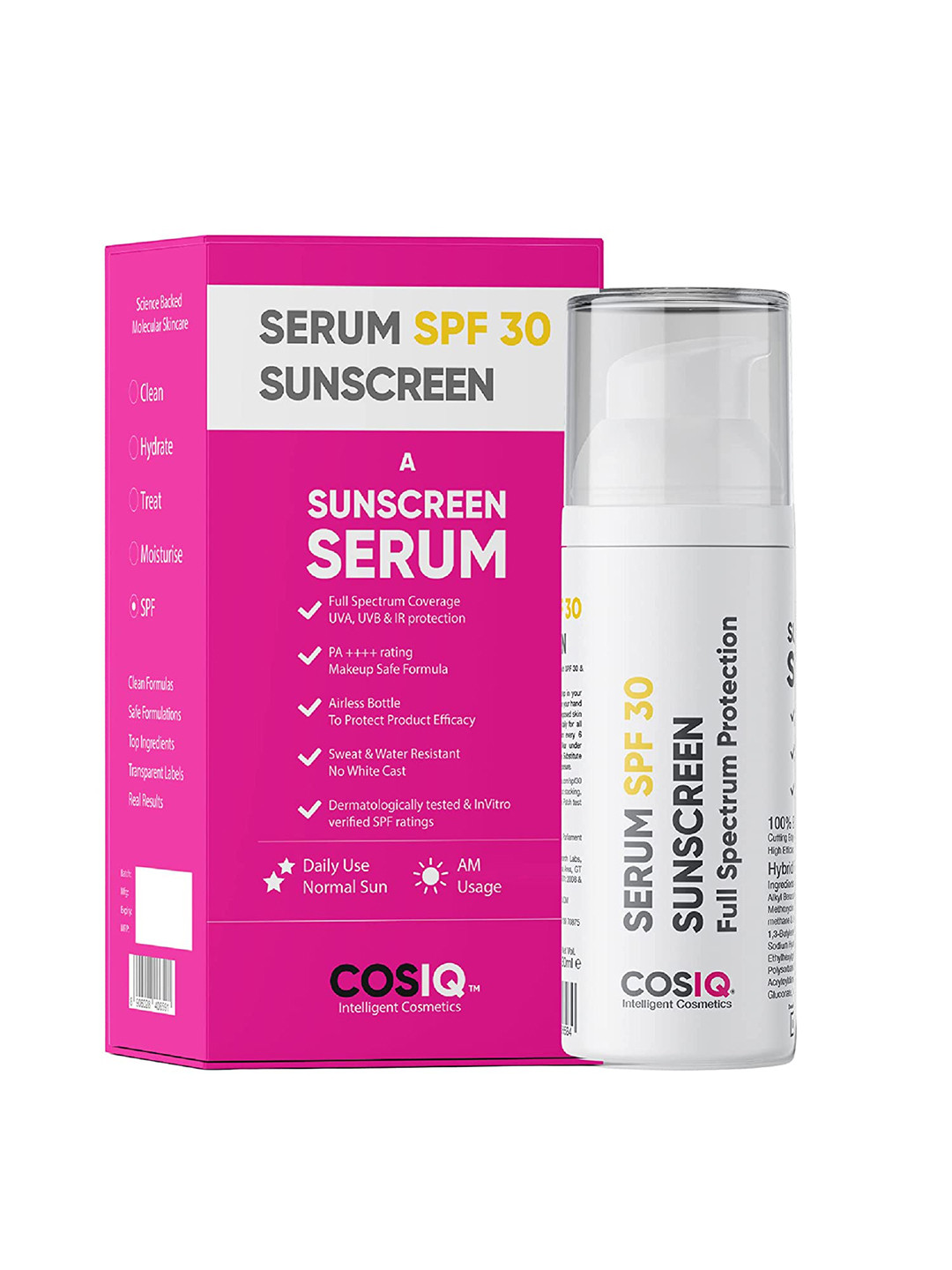 Buy CosIQ Full Spectrum Protection SPF 30 PA++++ Sunscreen Serum 30 Ml ...