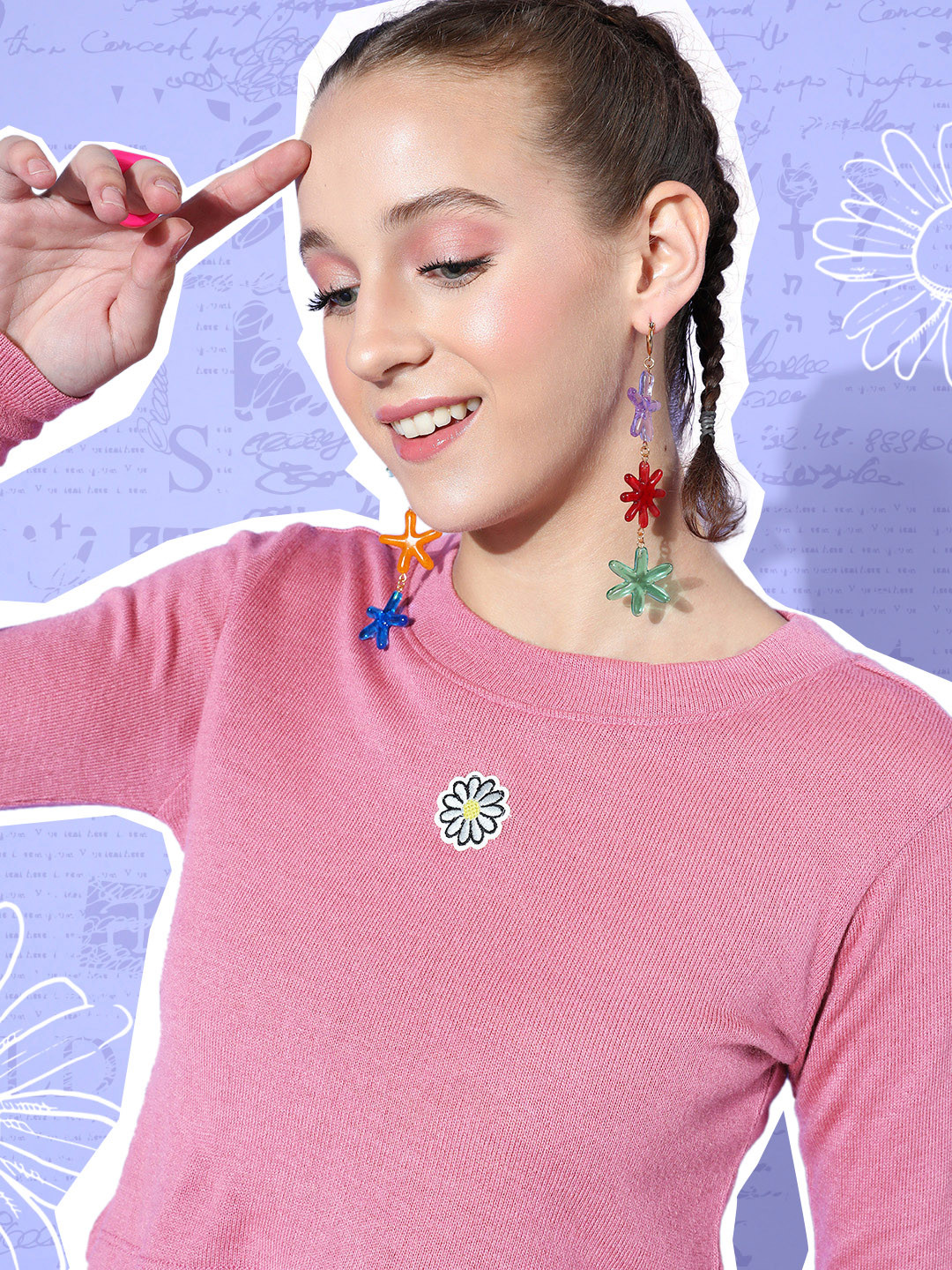 Buy 4WRD By Dressberry Women Pink Solid Knits Bits Sweater - Sweaters ...