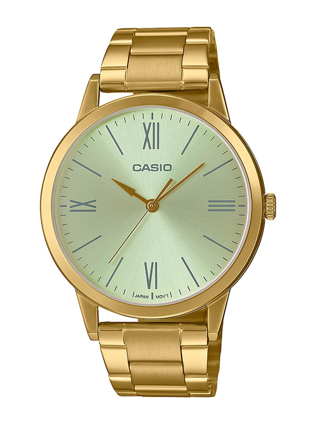 Buy CASIO Men Silver Dial & Gold Stainless Steel Bracelet Style Straps ...