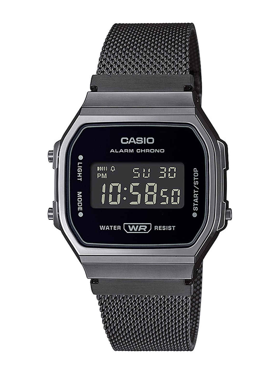 Buy CASIO Vintage A168WEMB 1BDF Black Digital Dial Silver Stainless ...