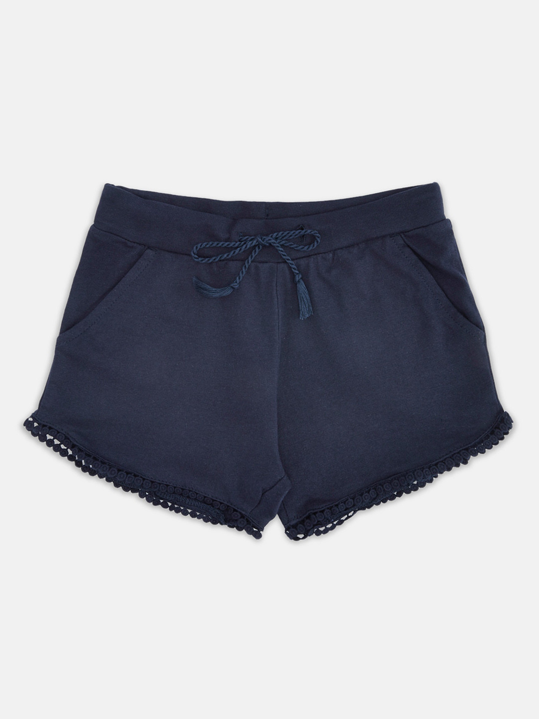 Buy Pantaloons Junior Girls Navy Blue Cotton Shorts - Shorts for Girls ...