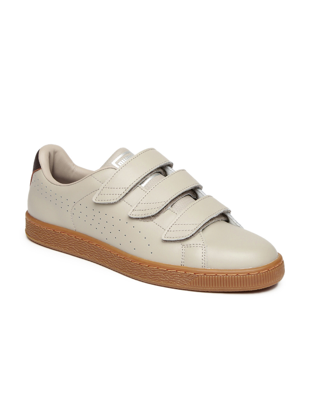 Buy Puma Men Taupe Leather Basket Classic Strap CITI Sneakers - Casual ...