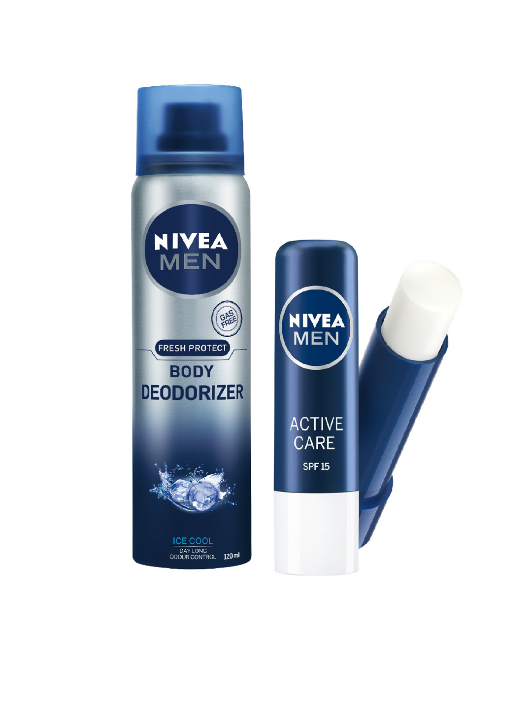 Buy Nivea Men Ice Cool Body Deodorizer With Active Care SPF 15 Lip Balm ...