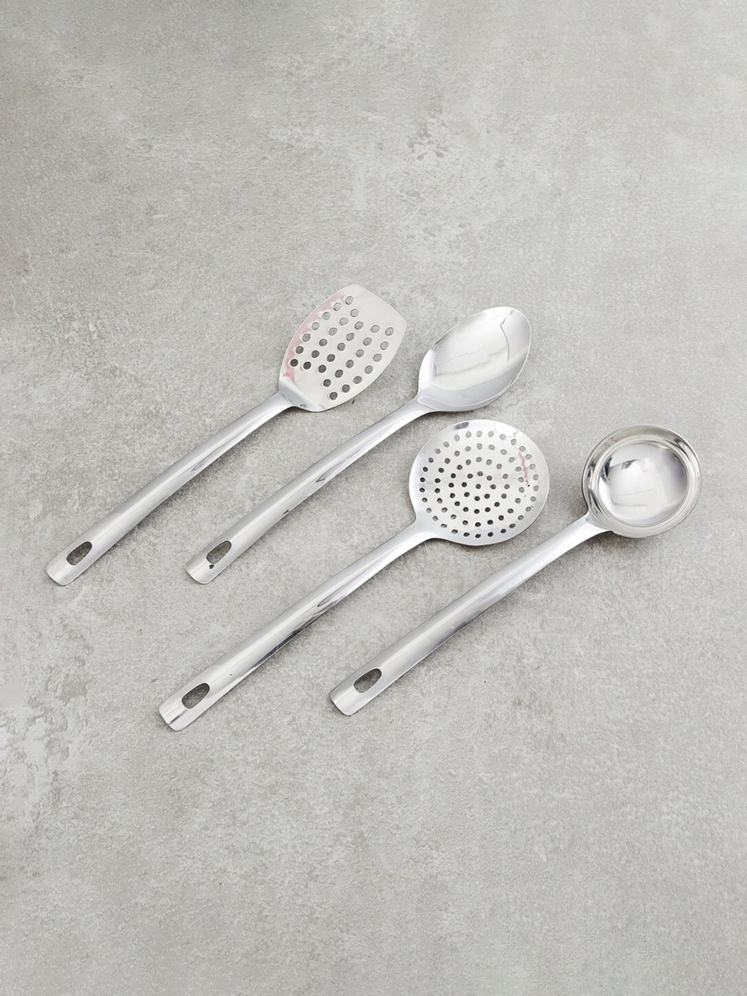 Buy Home Centre Set Of 4 Silver Toned Solid Stainless Steel Kitchen ...