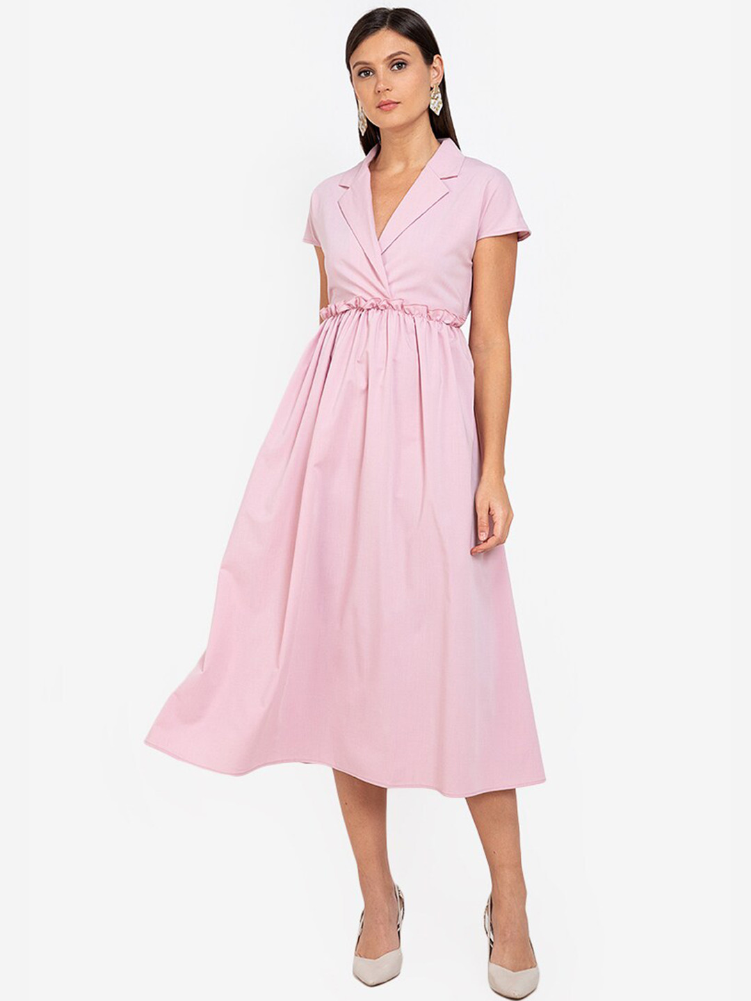 Buy ZALORA WORK Pink Fit And Flare Dress - Dresses for Women 17947306 ...