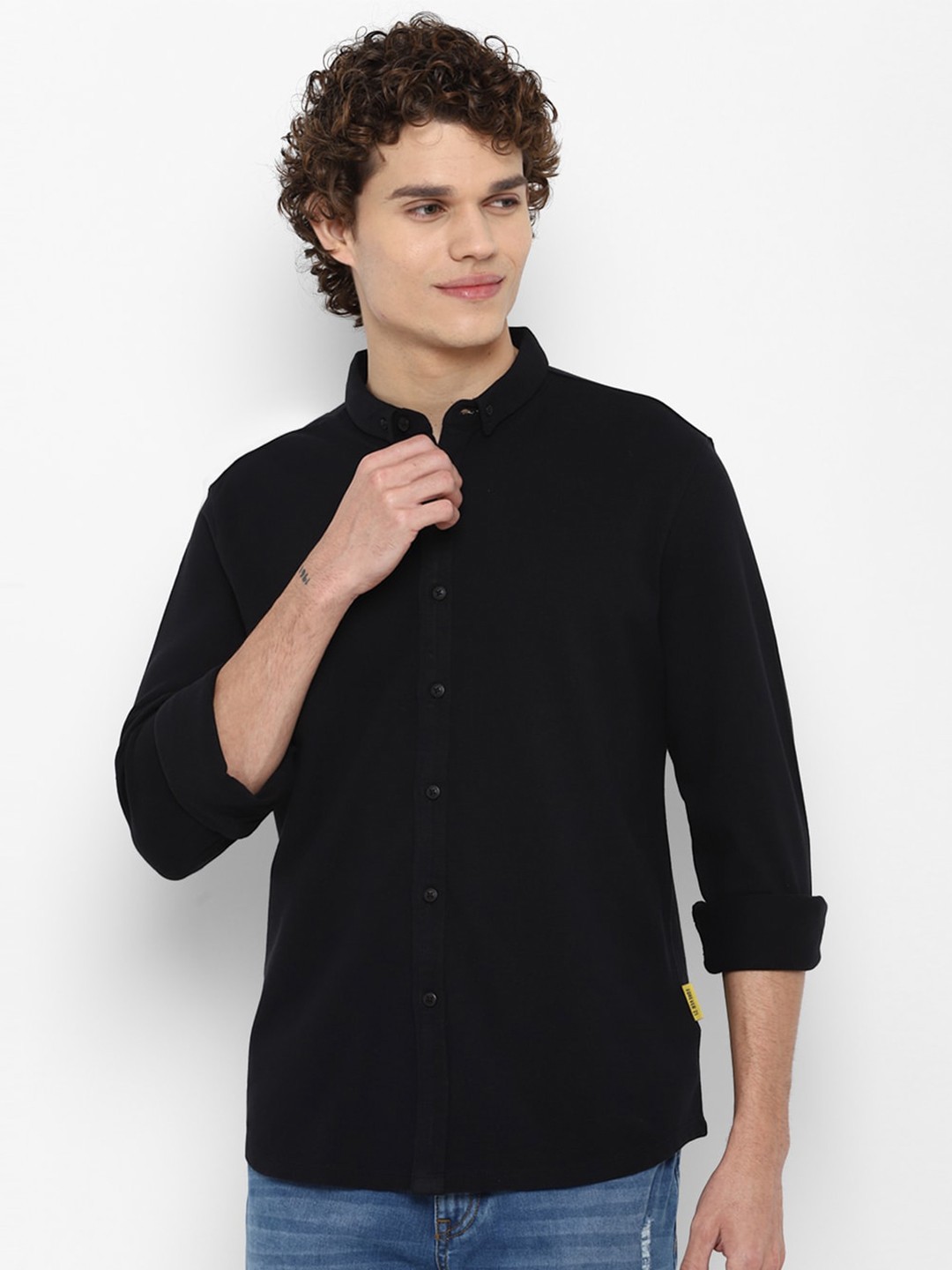 Buy Forever 21 Men Black Solid 100 Cotton Casual Shirt Shirts For