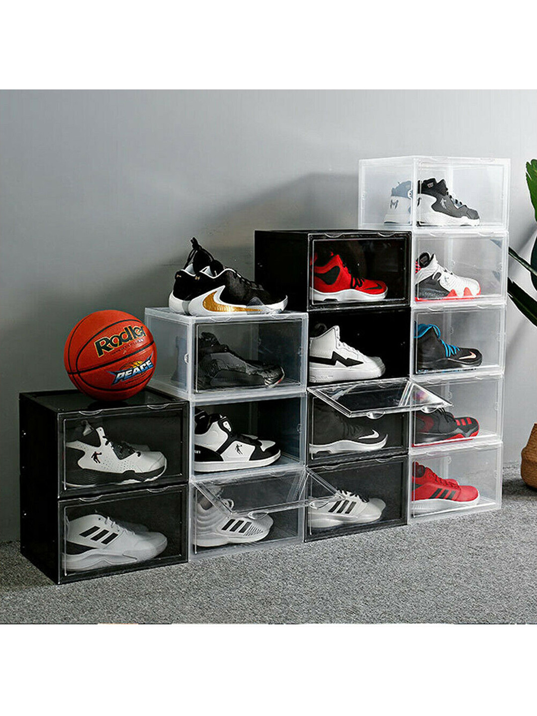 Buy Sasimo Set Of 4 Red Solid Shoe Organisers - Organisers for Unisex ...