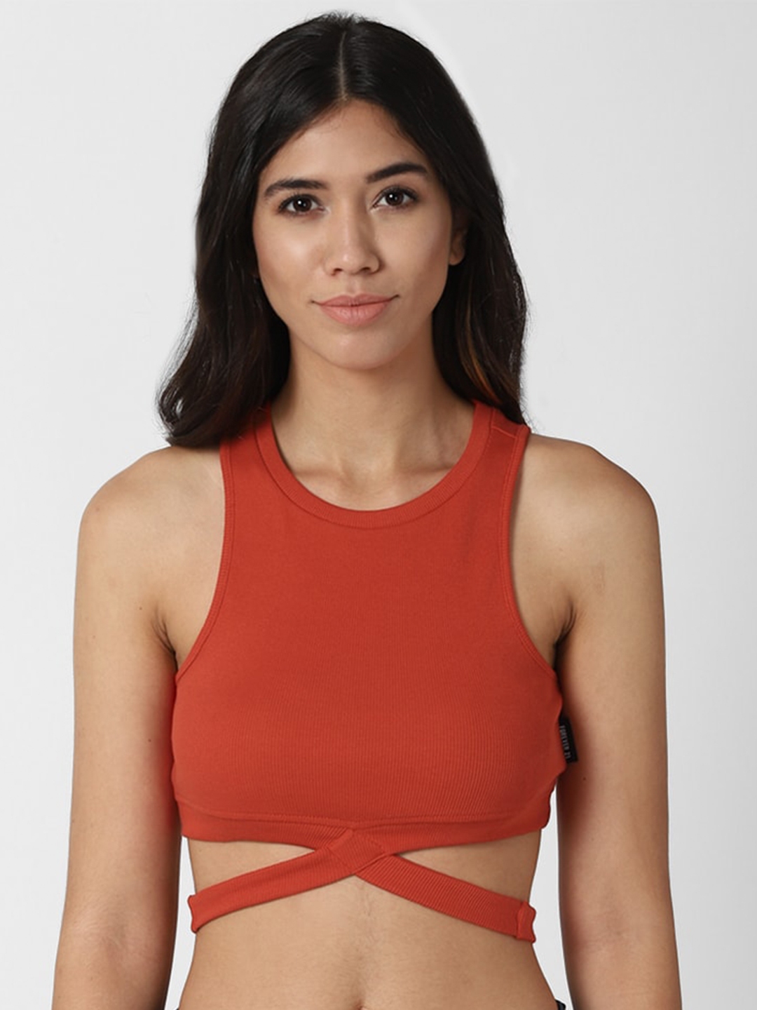 Buy Forever 21 Women Red Solid Fitted Crop Top Tops For Women
