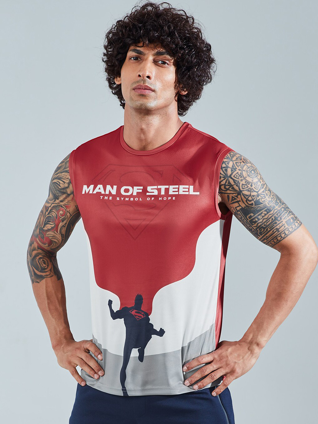 Buy The Souled Store Men Red & White Printed Innerwear Gym Vests ...