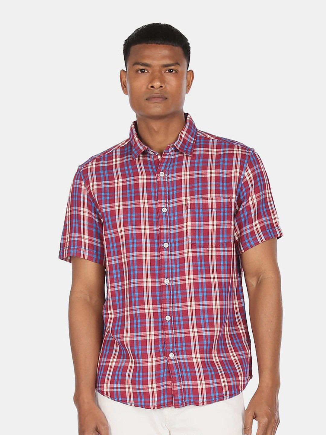 Buy Ruggers Men Red Tartan Checked Casual Shirt - Shirts for Men ...