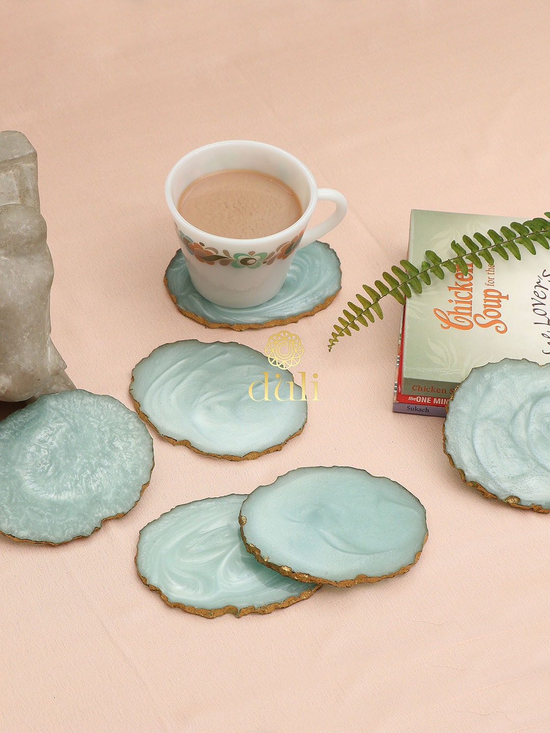 Buy DULI Blue Set Of 6 Resin Coasters - Coasters for Unisex 17963534 ...