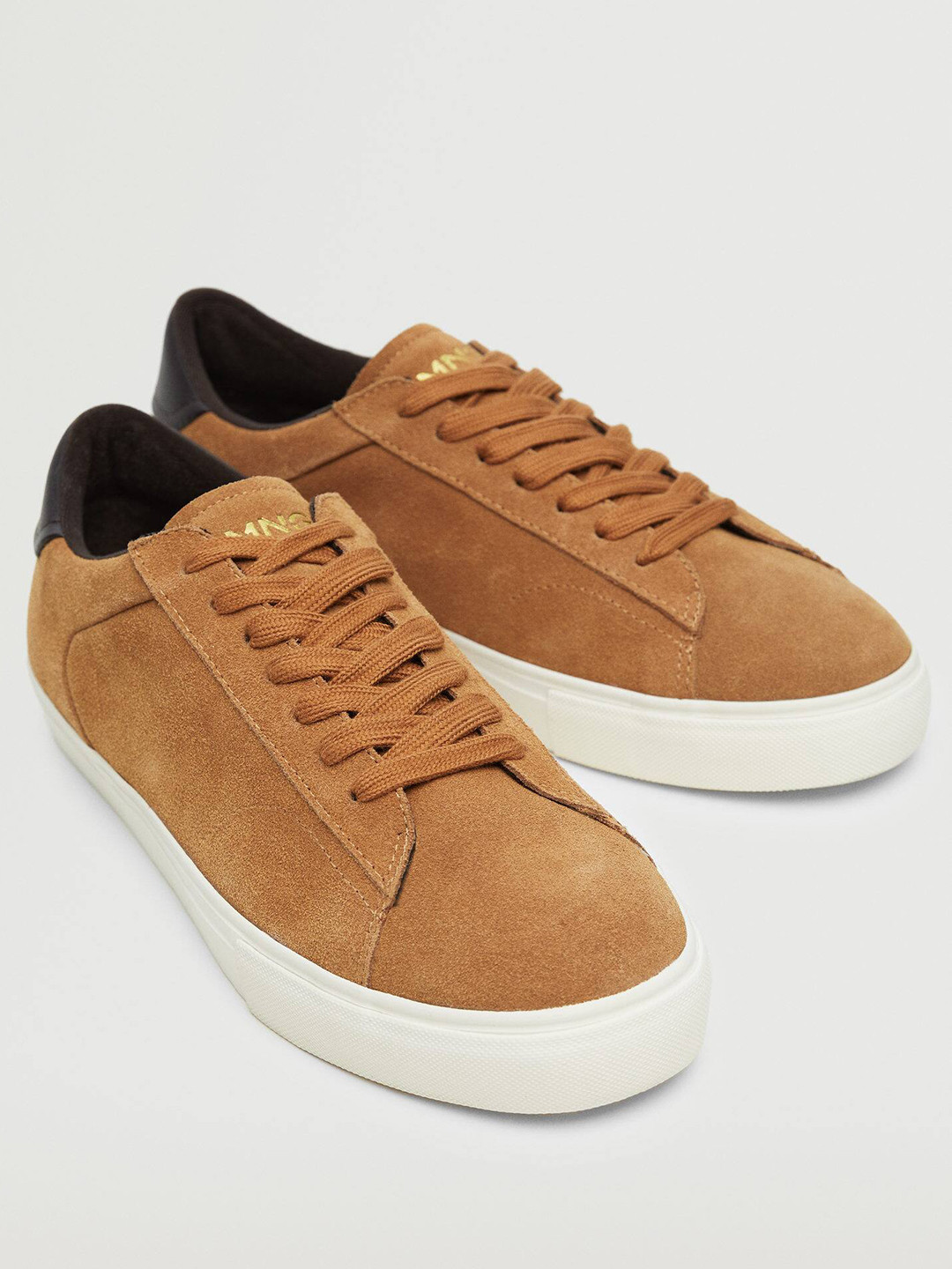 Buy MANGO MAN Men Camel Brown Solid Leather Sneakers - Casual Shoes for ...