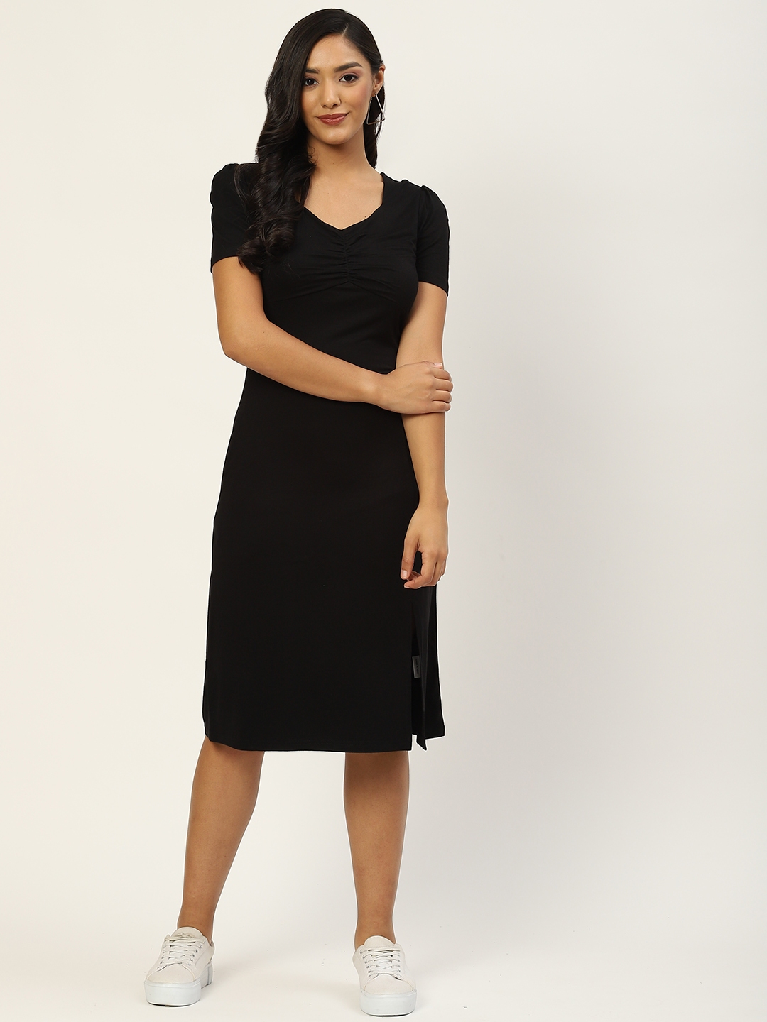Buy Brinns Black A Line Midi Dress Dresses For Women 17968988 Myntra