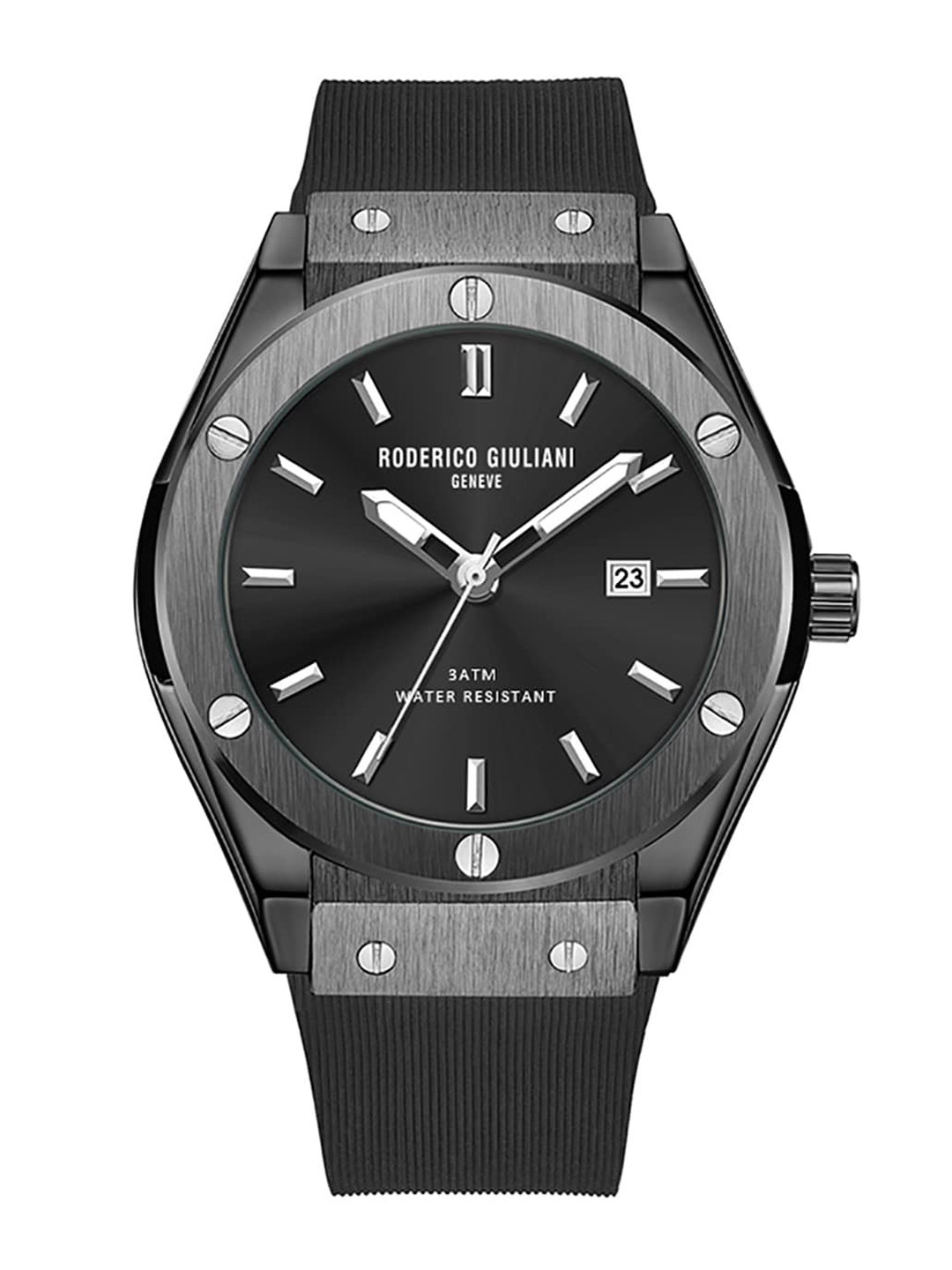 Buy RODERICO GIULIANI Unisex Black Dial & Black Straps Analogue Watch ...