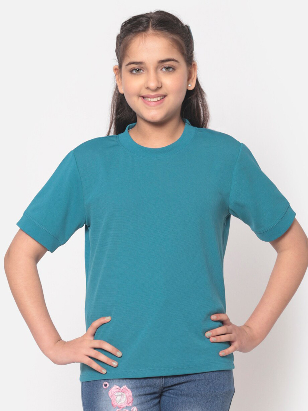 Buy MINOS Girls Blue Solid Top - Tops for Girls 17978438 | Myntra