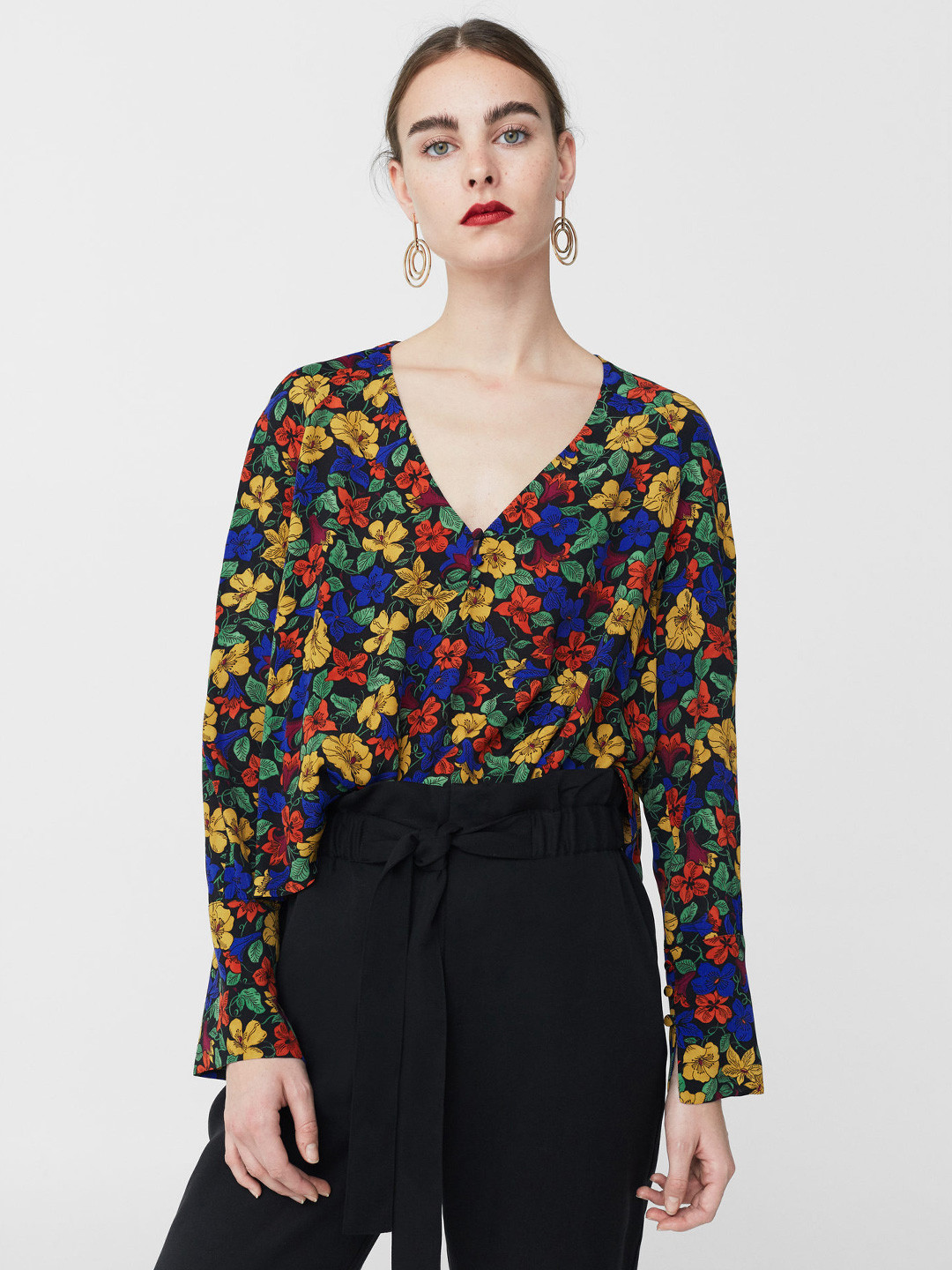 Buy MANGO Women Multicoloured Floral Print Top - Tops for Women 1798619 ...