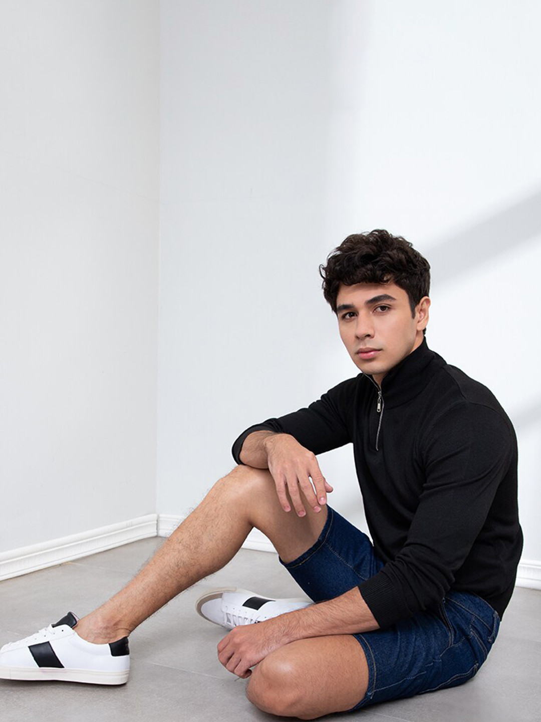 Buy ORIGIN BY ZALORA Men Navy Blue Solid Cotton Shorts - Shorts for Men ...