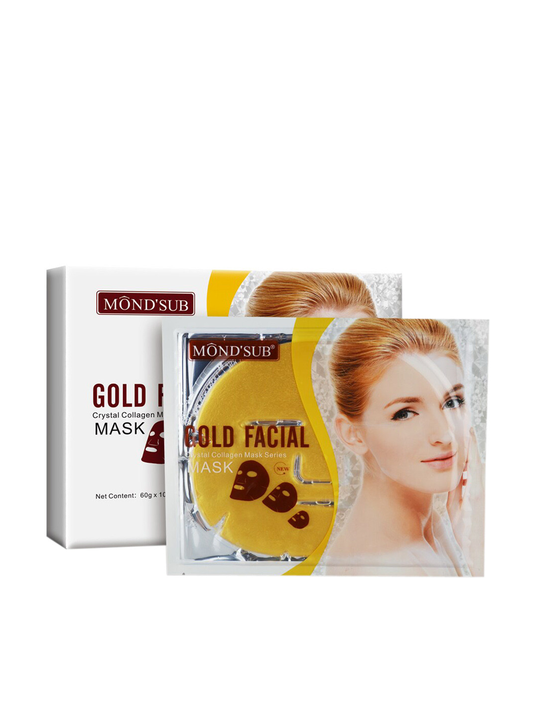 Buy MONDSUB Set Of 10 Gold Collagen Facial Mask - Mask And Peel for ...