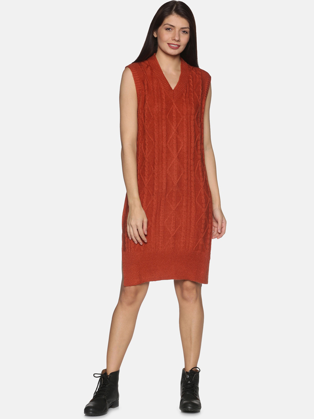 Buy DAiSY Rust Sweater Dress - Dresses for Women 17999242 | Myntra