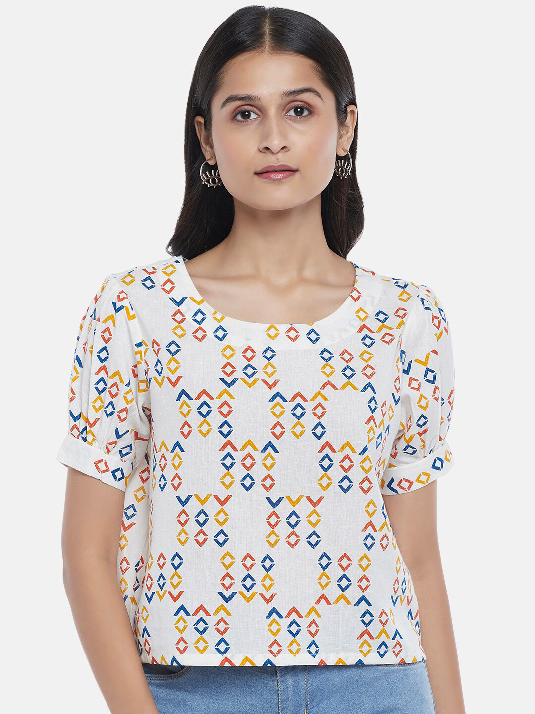 Buy People Women Off White Printed Top - Tops for Women 18002146 | Myntra