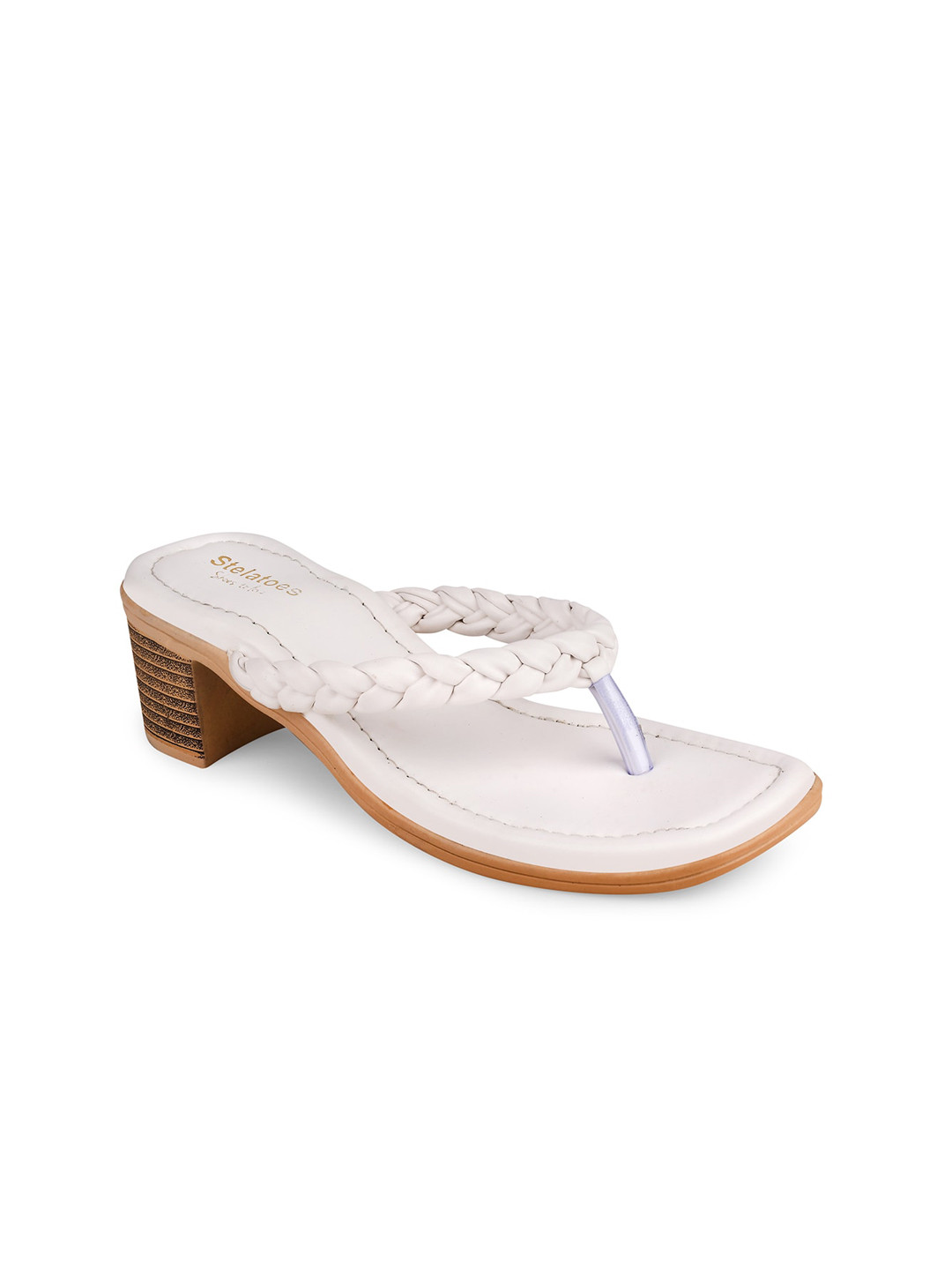 Buy Stelatoes White PU Block Heels - Heels for Women 18008040 | Myntra