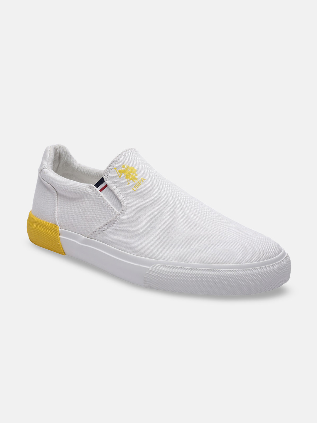Buy U S Polo Assn Men Off White Striped Slip On Sneakers - Casual Shoes ...
