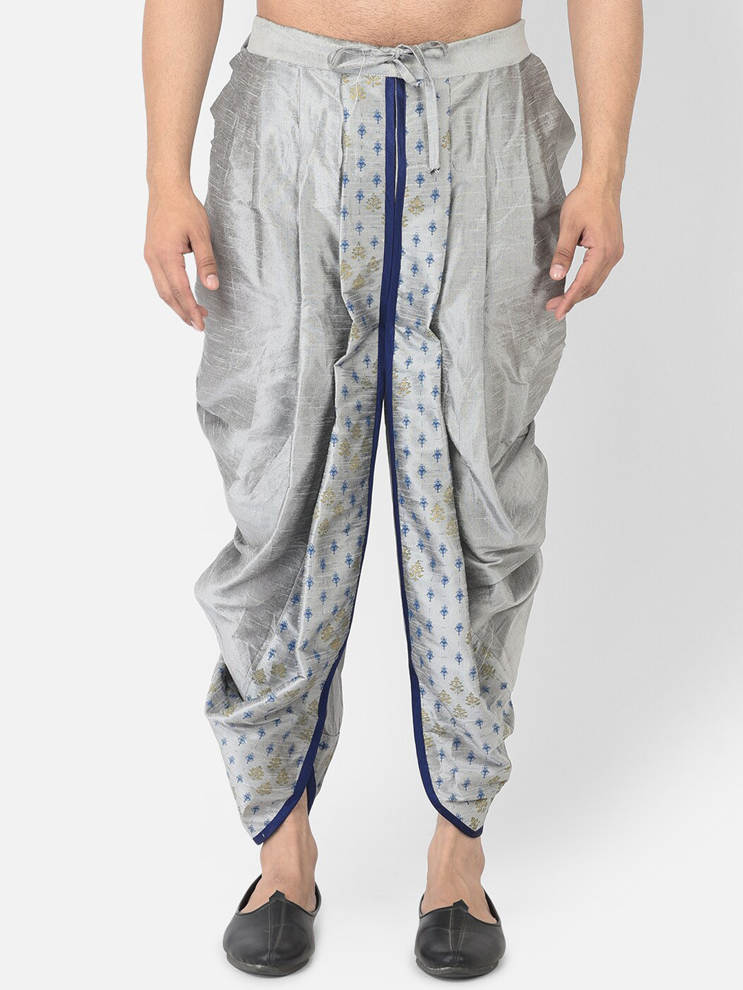 Buy DEYANN Men Silver & Blue Printed Dhoti - Dhotis for Men 18009140 ...
