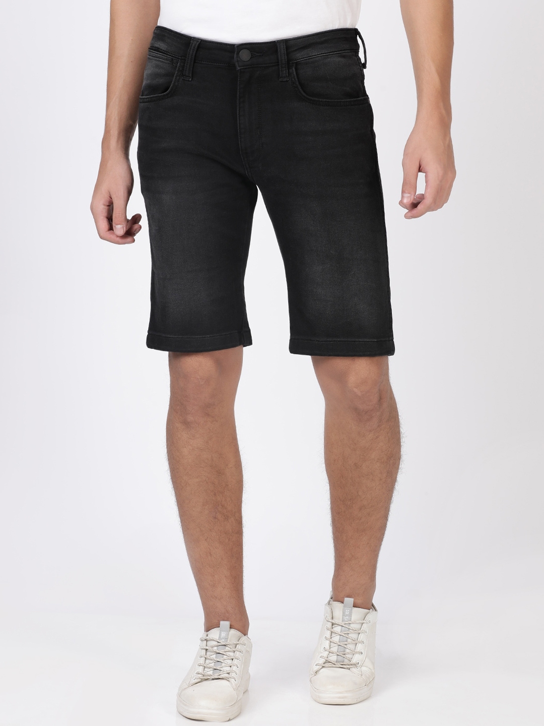 Buy Wrangler Men Black Washed Denim Shorts Shorts For Men 18011142 Myntra