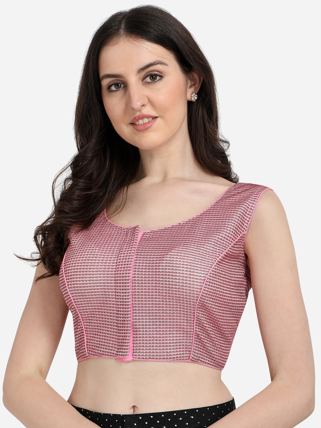 Buy Fab Dadu Women Pink Woven Deisgn Saree Blouse - Saree Blouse for ...