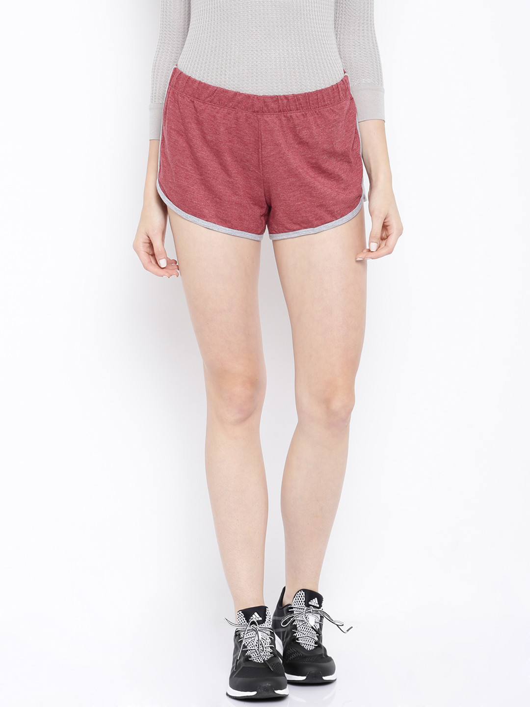 Buy Silly People Women Maroon Solid Regular Fit Casual Shorts - Shorts ...
