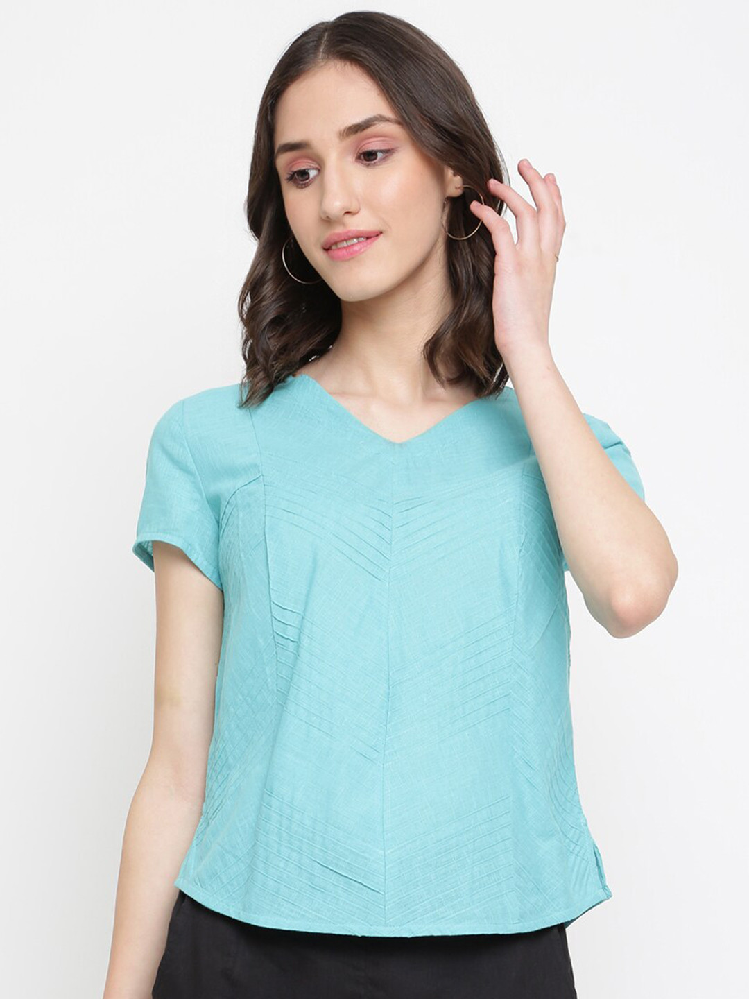 Buy Fabindia Turquoise Blue Top - Tops for Women 18031586 | Myntra