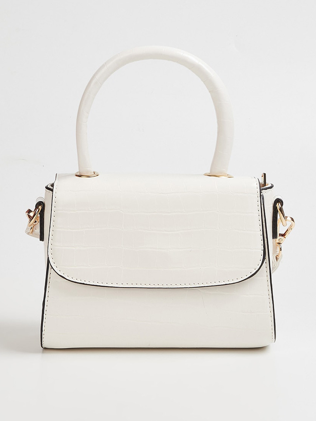 Buy Ginger By Lifestyle Women White Structured Handheld Bag - Handbags ...