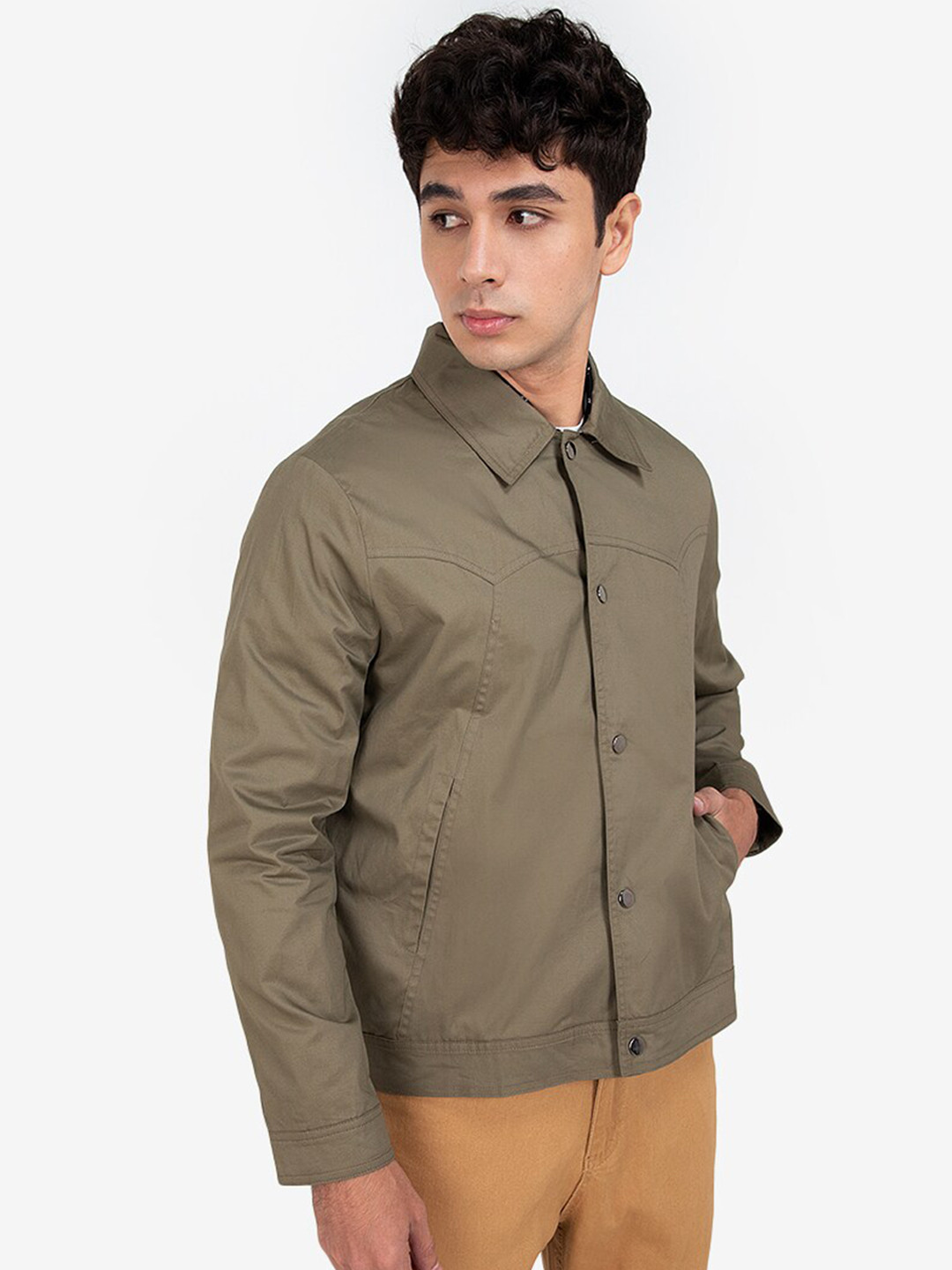 Buy ZALORA BASICS Men Brown Pure Cotton Tailored Jacket - Jackets for ...