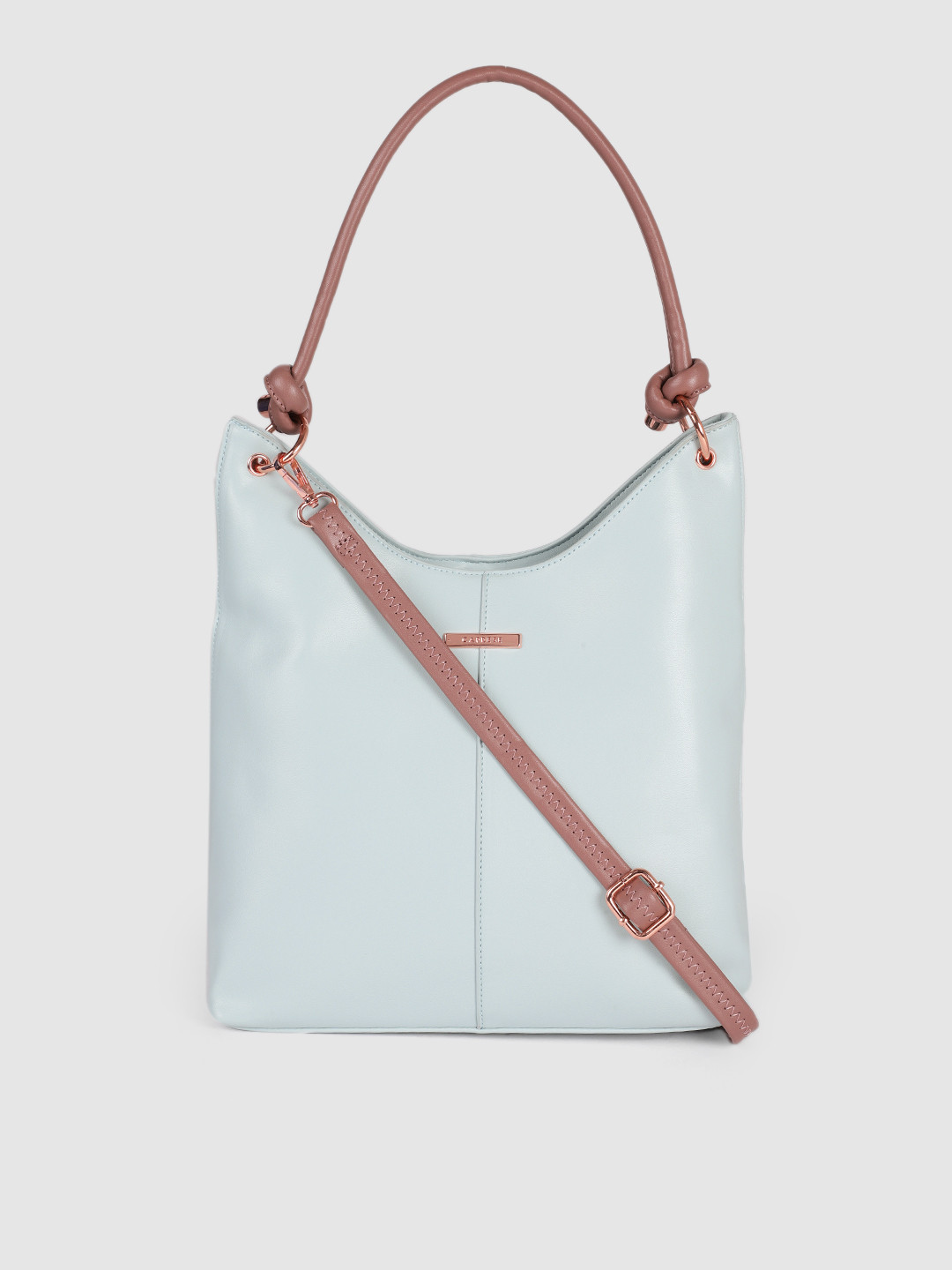 Buy Caprese Blue Solid Oversized Structured Shoulder Bag - Handbags for ...