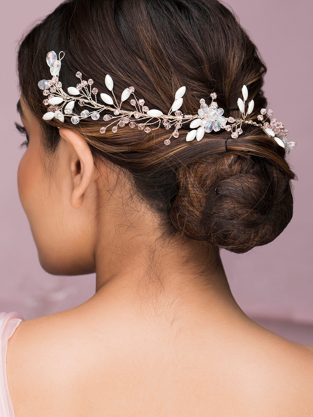 Buy Rubans Women Gold Toned & White Hair Accessory - Hair Accessory for ...