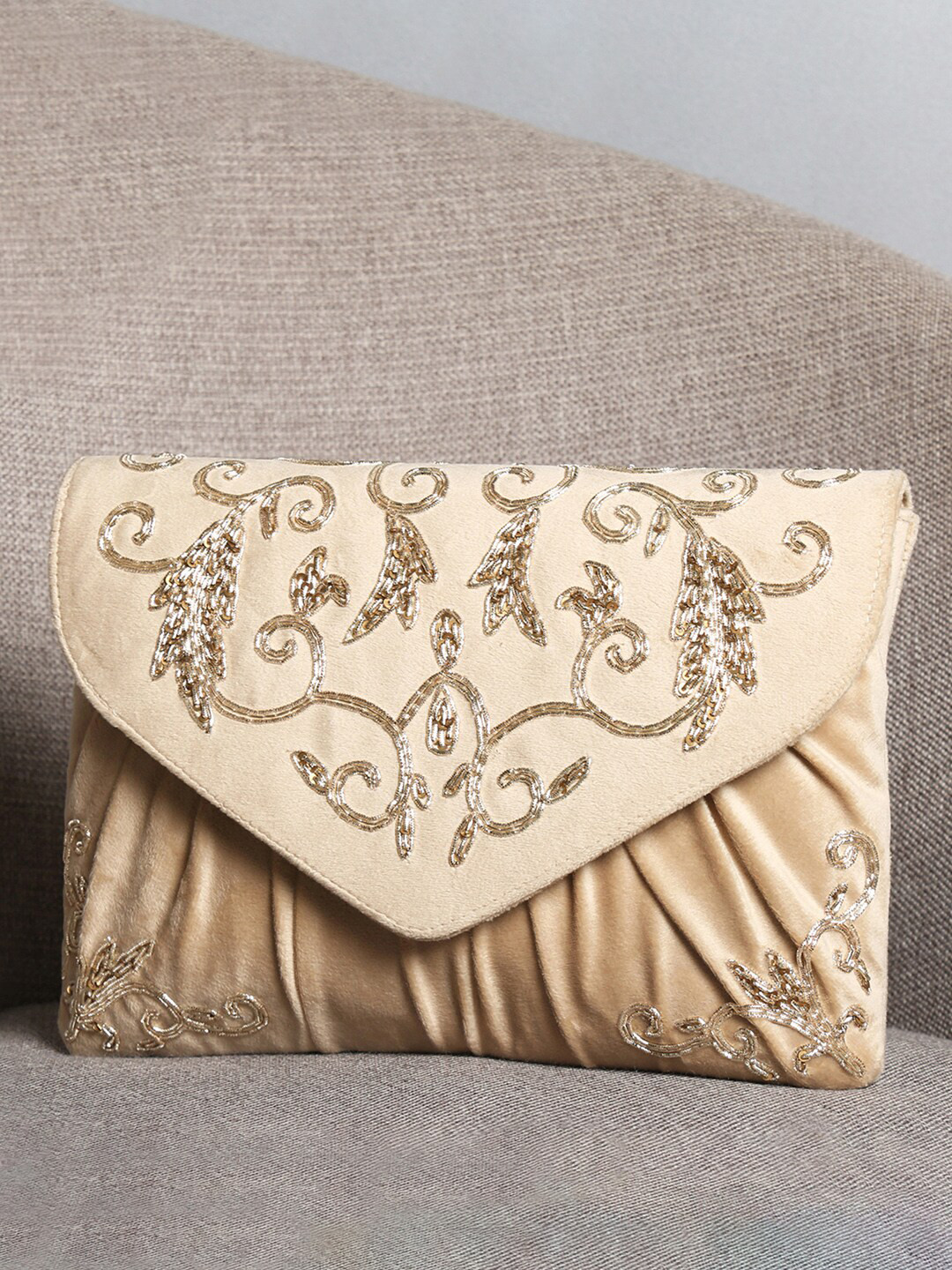 Buy Peora Cream Coloured Embellished Envelope Clutch - Clutches for ...