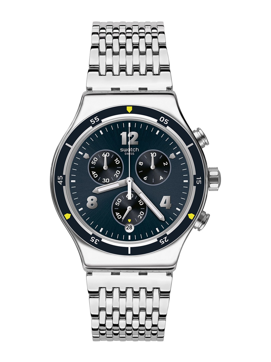 Buy Swatch Unisex Blue Dial & Stainless Steel Straps Analogue Watch ...