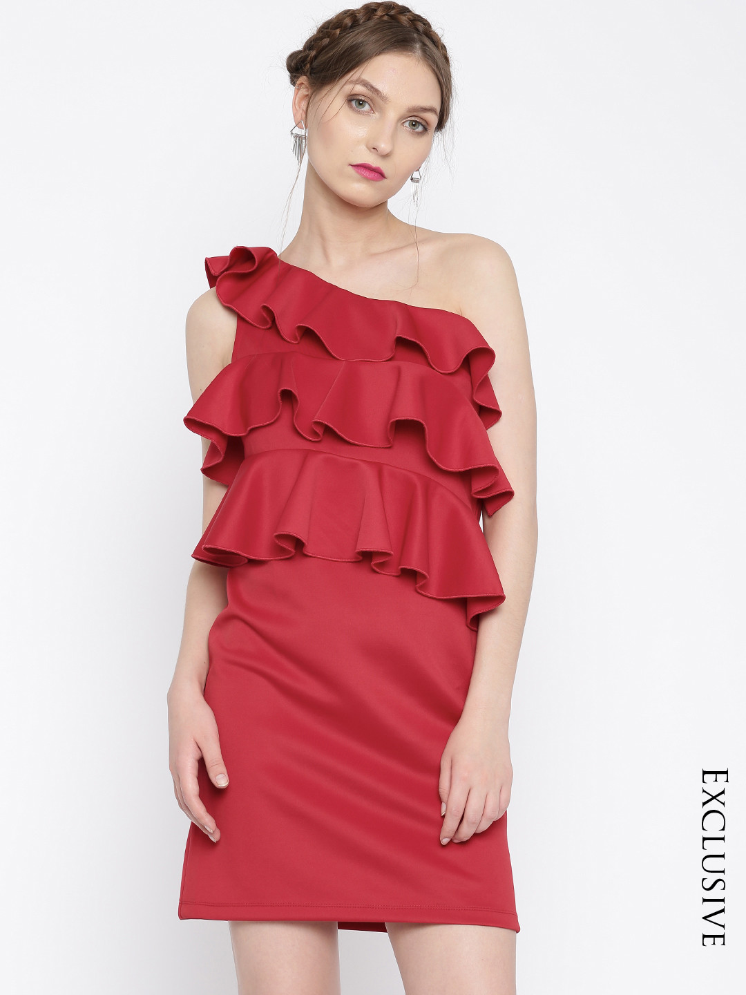 Buy RIDRESS Women Red Bodycon Dress - Dresses for Women 1804445 | Myntra