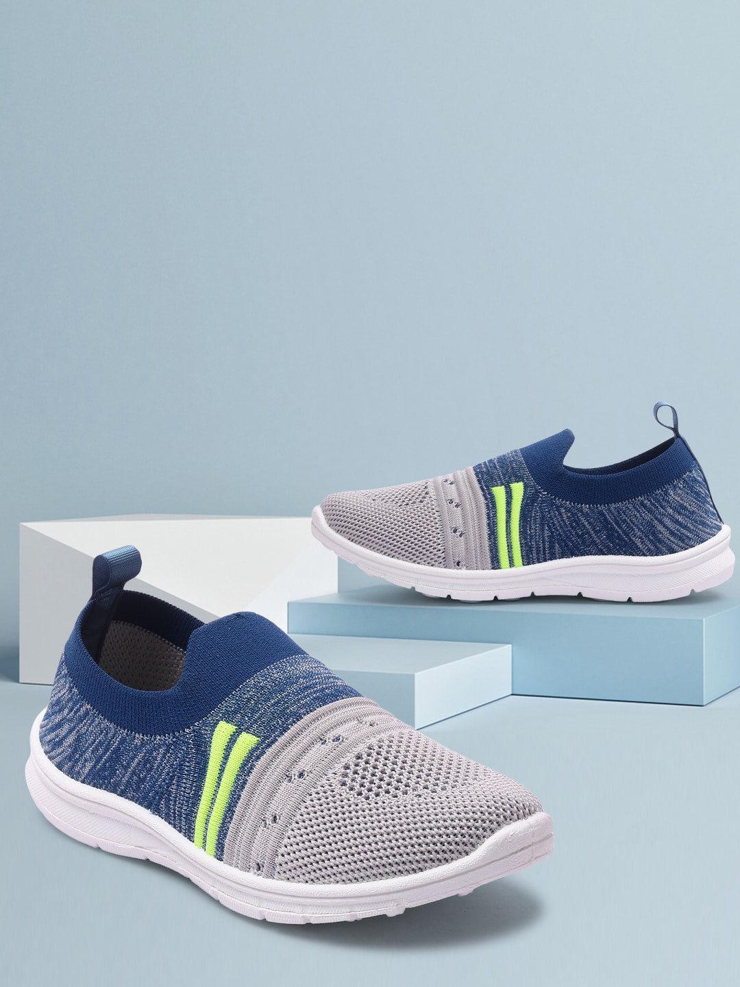 Buy FAST TRAX Unisex Kids Blue Woven Design Slip On Sneakers - Casual ...