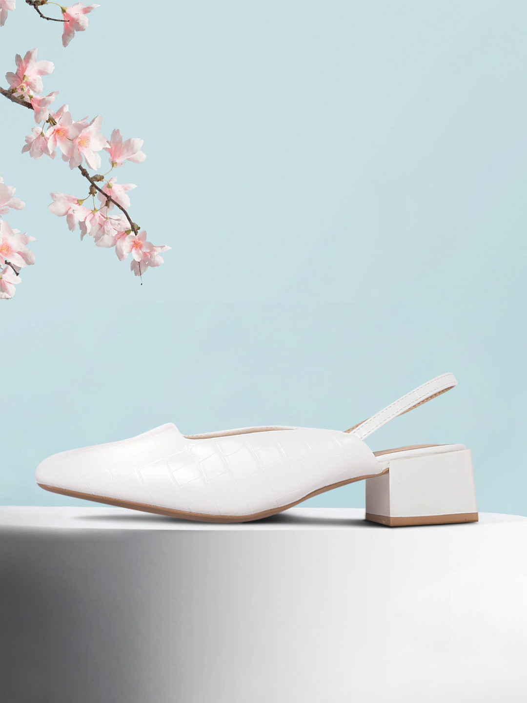 Buy Allen Solly White Croc Textured Mules - Heels for Women 18047358 ...